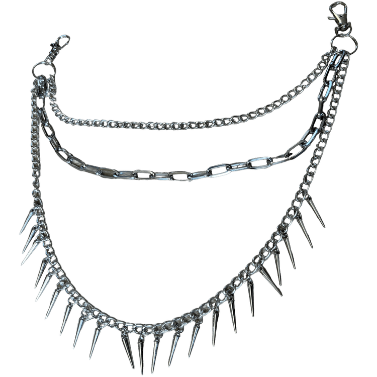 0326 - Layered Rivet Spike Wallet Chain