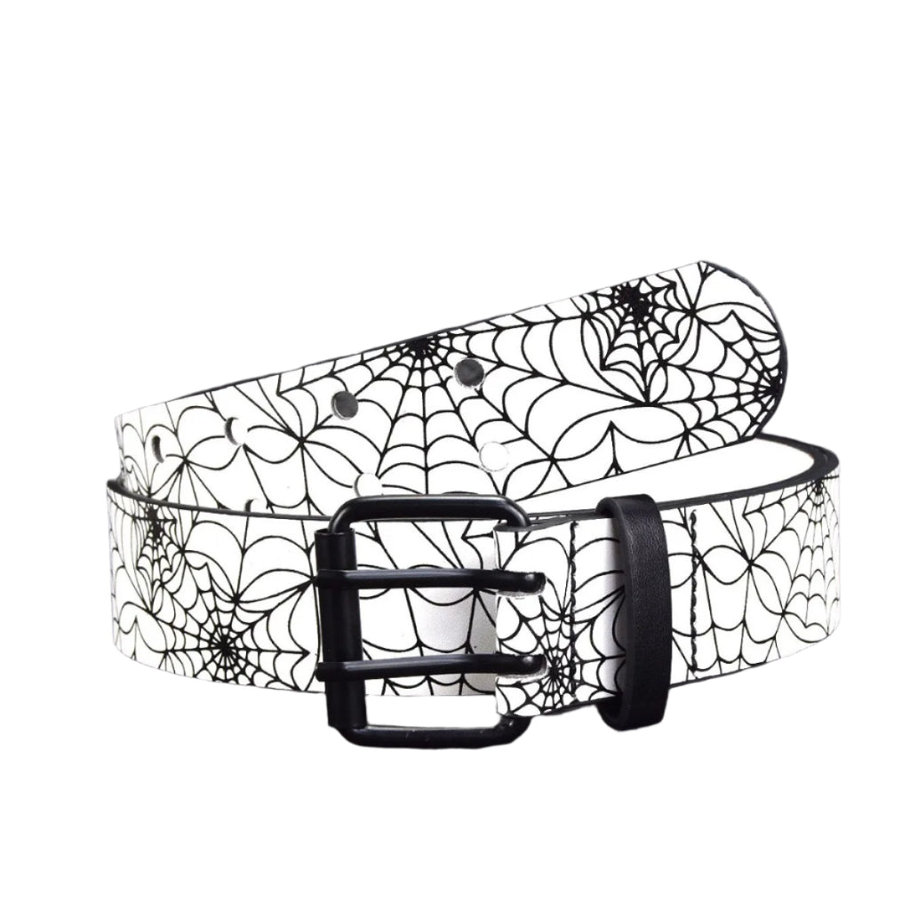 Spider Web Belt White